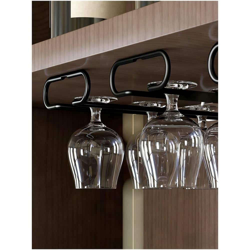 Esepony 10.2 in. Under Cabinet Wine Glass Rack and Stemware Rack for ...
