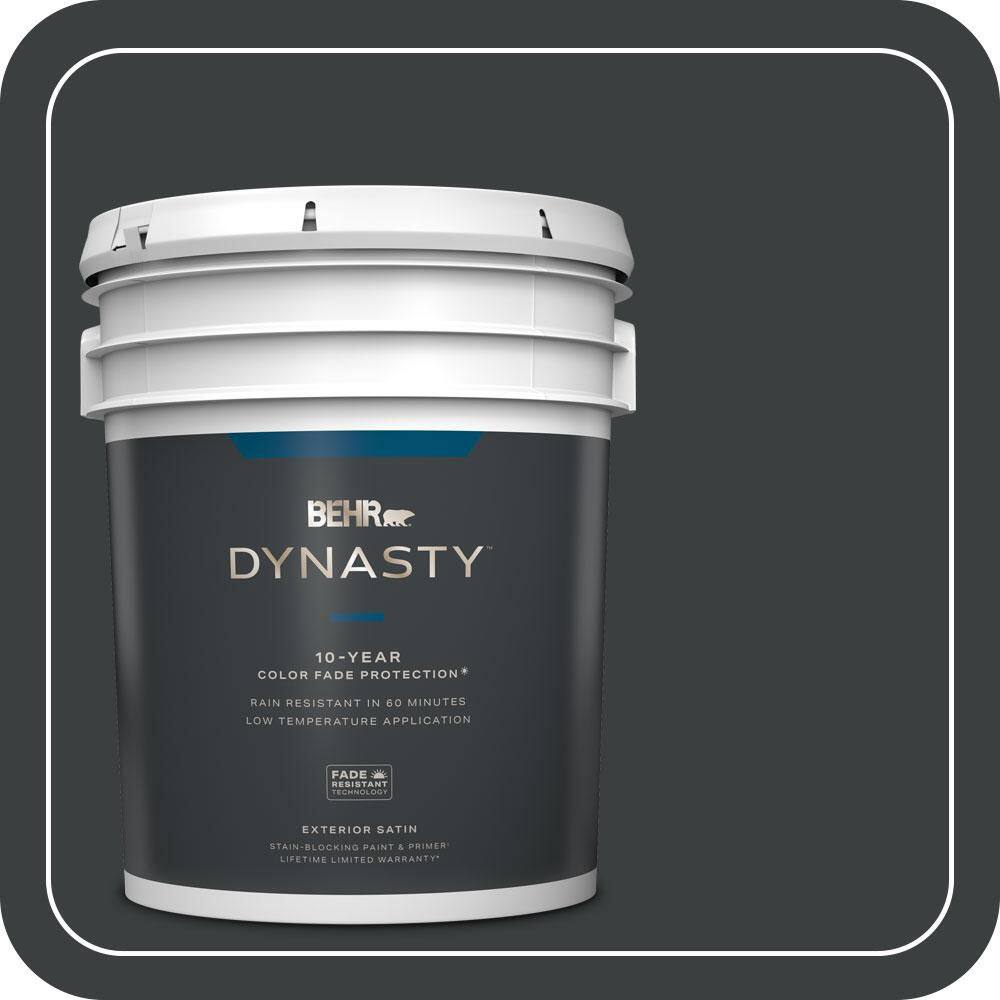 BEHR DYNASTY 5 gal. #ECC-25-3 Obsidian Stone Satin Enamel Exterior ...