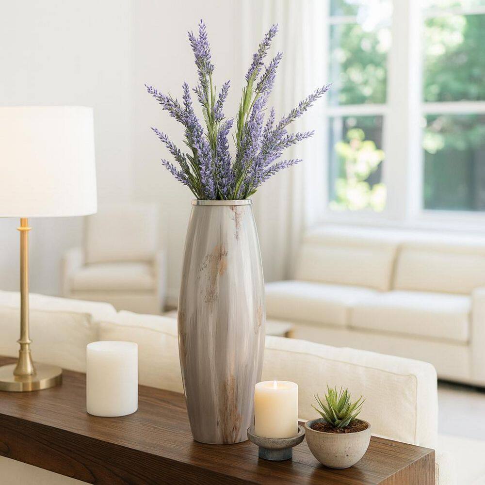 Liv & Skye 24 in. Tan Glass Urn Decorative Vase 20732-02 - The Home Depot