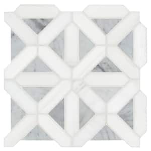 MSI Arabescato Venato White Argyle 12 in. x 12 in. x 0.38 in. Honed ...