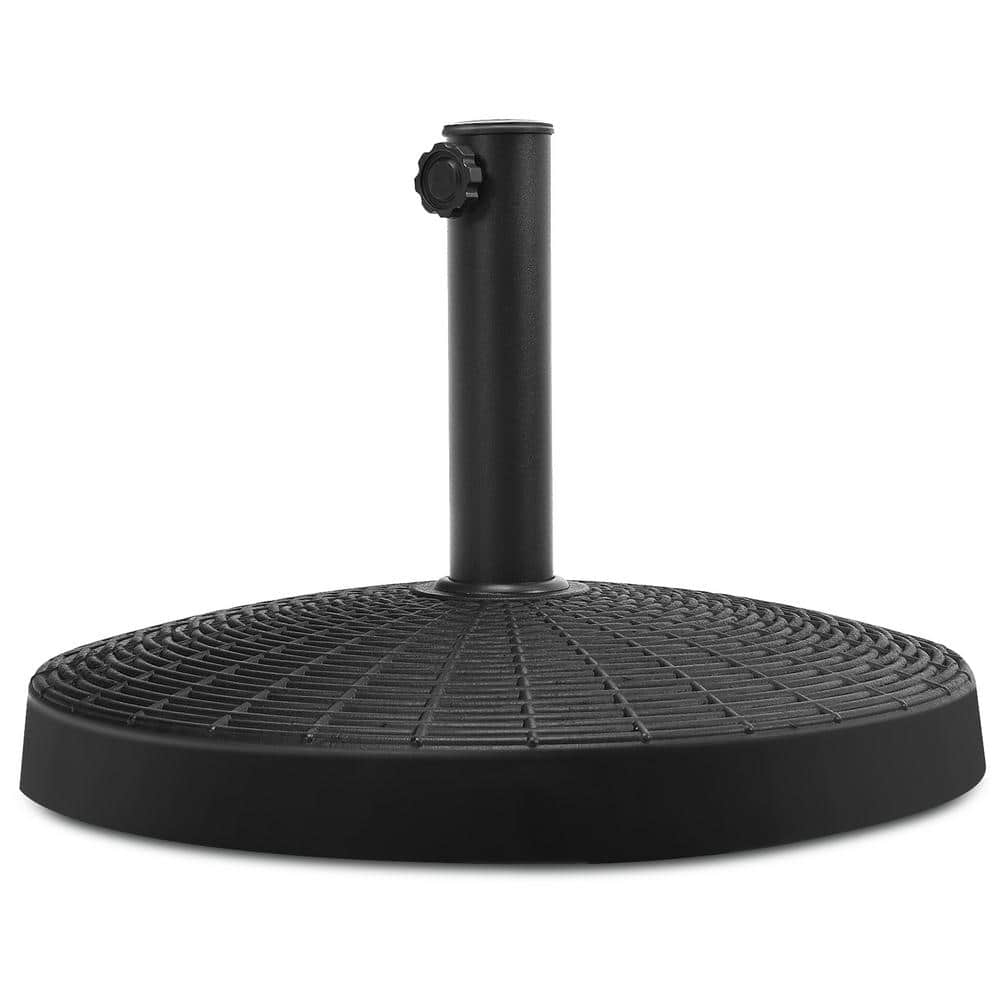 Gymax 49 lbs. Round Resin Patio Umbrella Base Stand Holder in Black ...