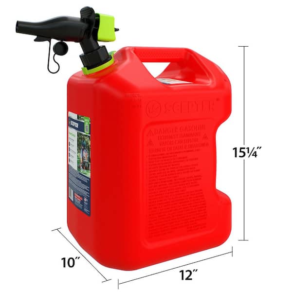Scepter 5 Gal. Smart Control Gas Can with Rear Handle, Red Fuel ...