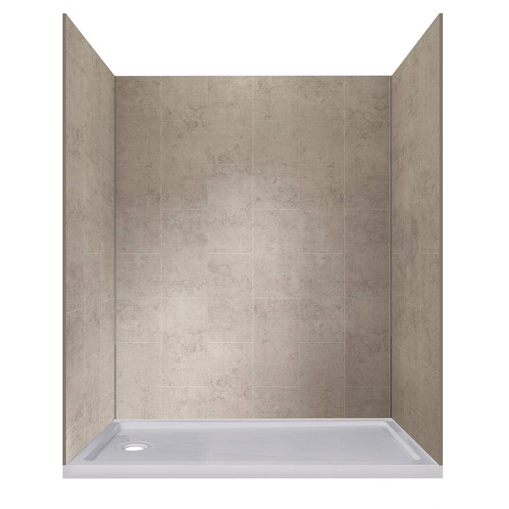 CRAFT + MAIN JETCOAT 32 in. x 60 in. x 78 in. Shower Kit in Shale with ...