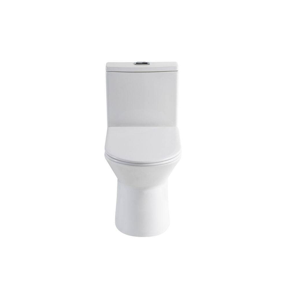 TCYO 25 in. 1-Piece 1.1/1.6 GPF Dual Flush Elongated Toilet in Glossy ...