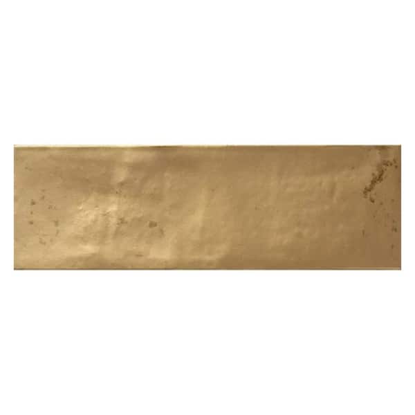 Apollo Tile Bravura 4 in. x 5 in. Matte Honey Gold Ceramic Large Format ...