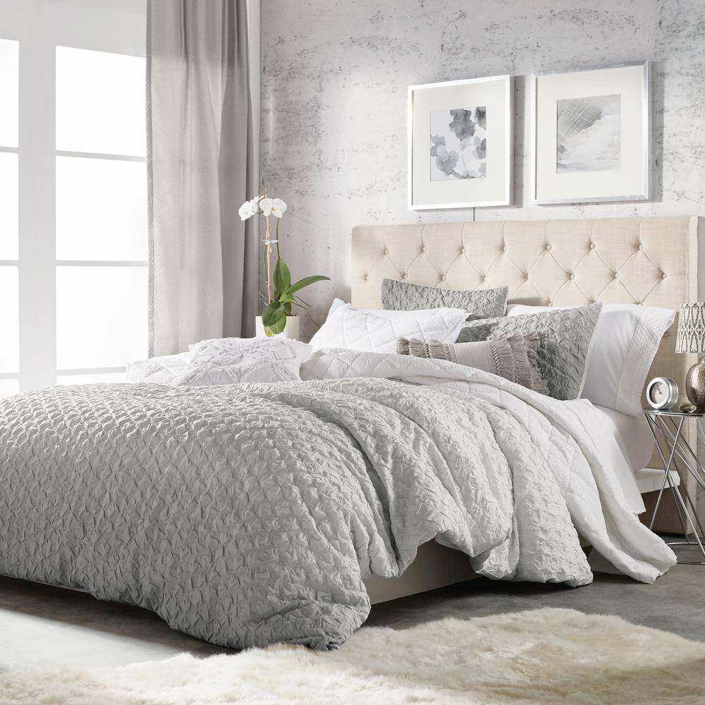 Ombre 3-Piece Grey Full/Queen Comforter Set 2A8646C3GY