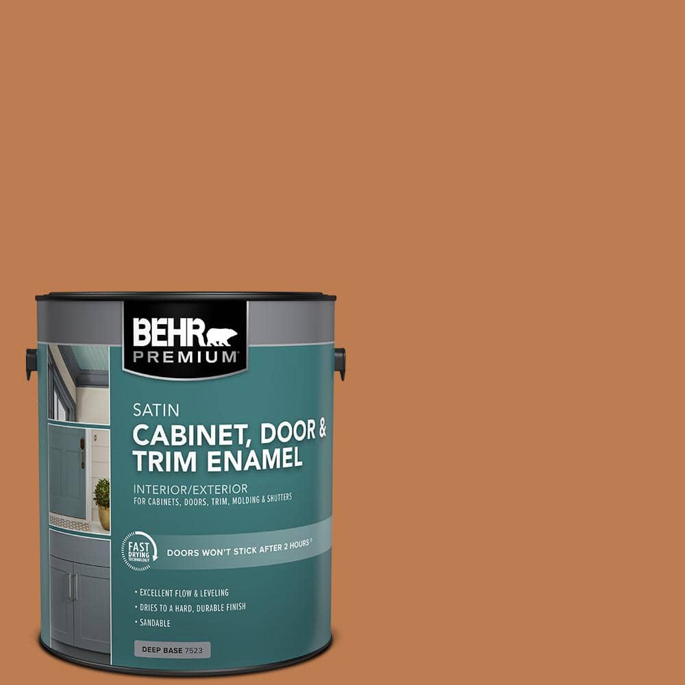 BEHR PREMIUM 1 gal. #MS-11 Rustic Orange Satin Enamel Interior/Exterior ...