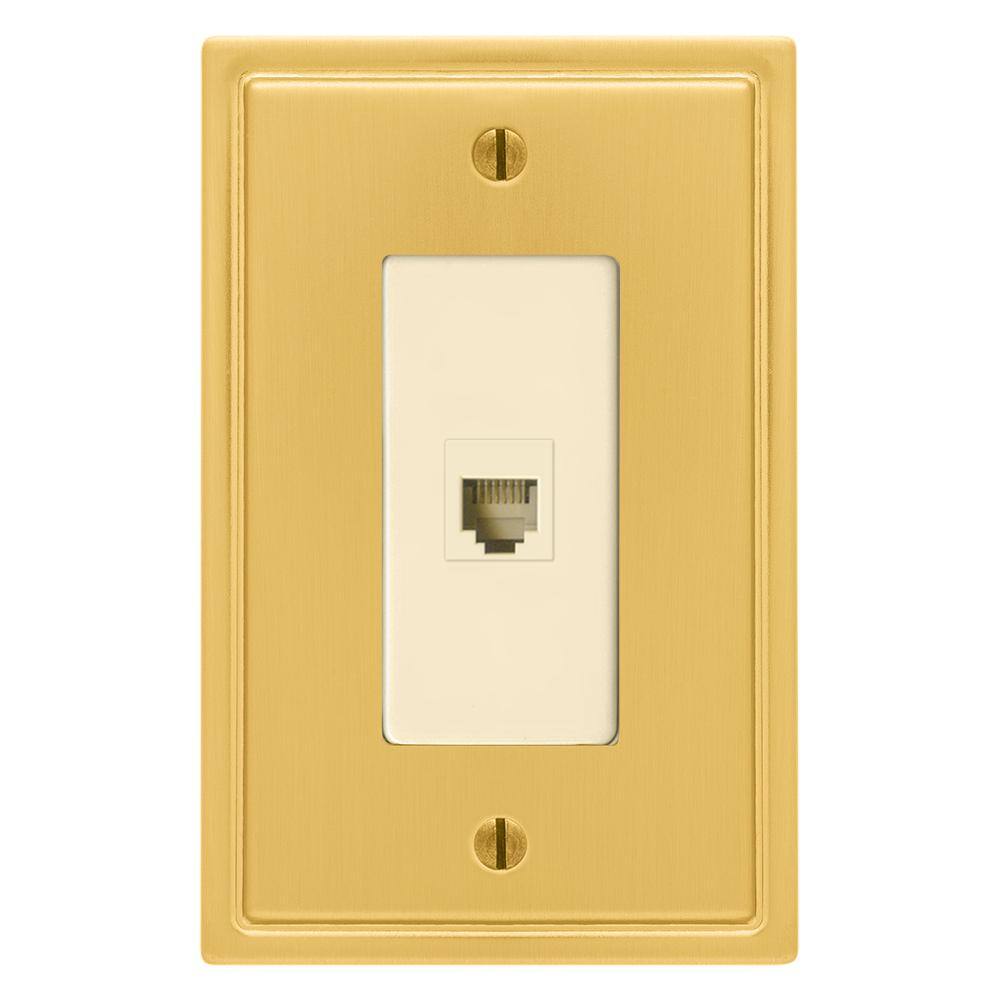 AMERELLE Moderne Wallplate 1 Phone Steel Brushed Gold (1-Pack) 148PHBG ...