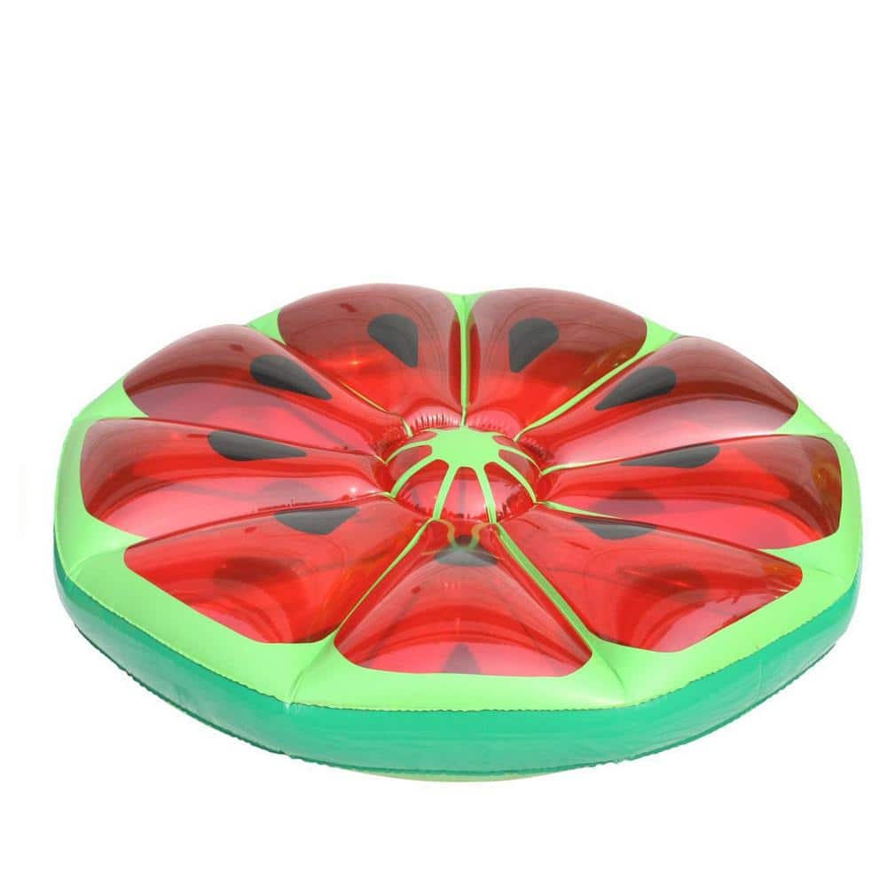 Pool Central 49 in. Inflatable Watermelon Fruit Slice Raft Lounger ...