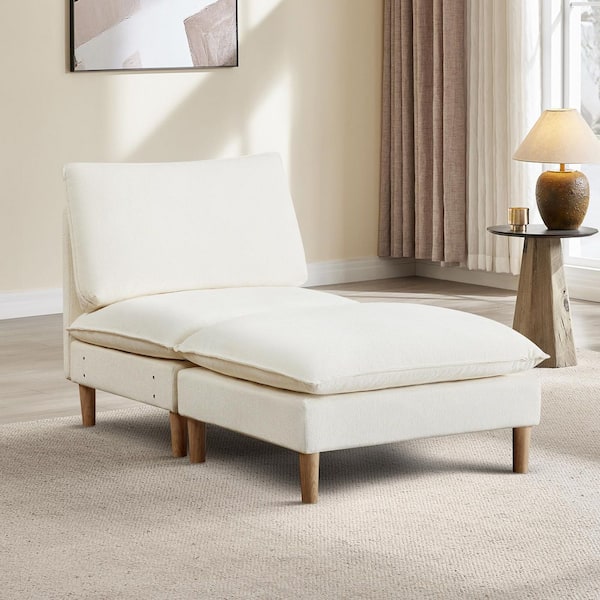 Spruce & Spring Kira 33.46 in. Armless 1-Piece Fabric Modular Sofa in ...