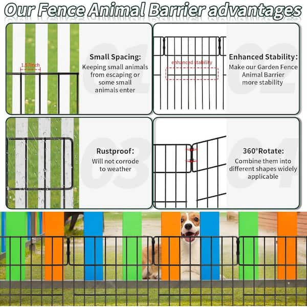 Justincity Animal Barrier Fence 7 in. No Dig Metal Rustproof Dog Rabbit ...