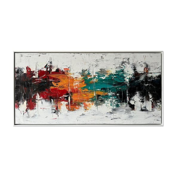 A&E "Prism" Framed Abstract Wall Art Print Hand Painted 30 in. x 60 in. Prism - The Home Depot