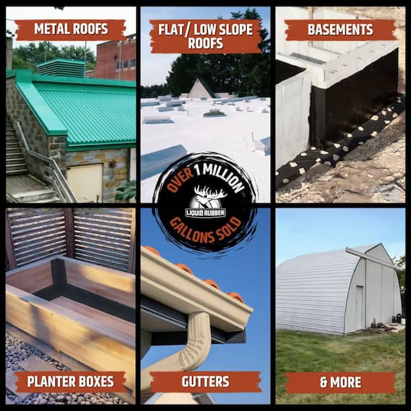 LIQUID RUBBER Color Sealant 5 Gal. Waterproof Coating for Masonry ...