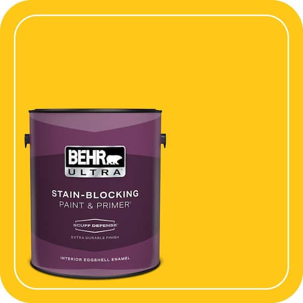 BEHR ULTRA 1 gal. #P300-7 Unmellow Yellow Extra Durable Eggshell Enamel ...
