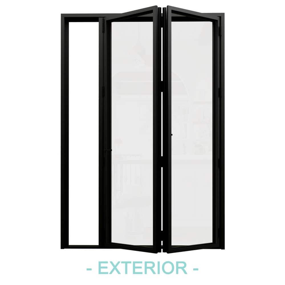 ARK DESIGN 72 in. x 80 in. Right Swing/OutSwing Double Tempered Glass ...