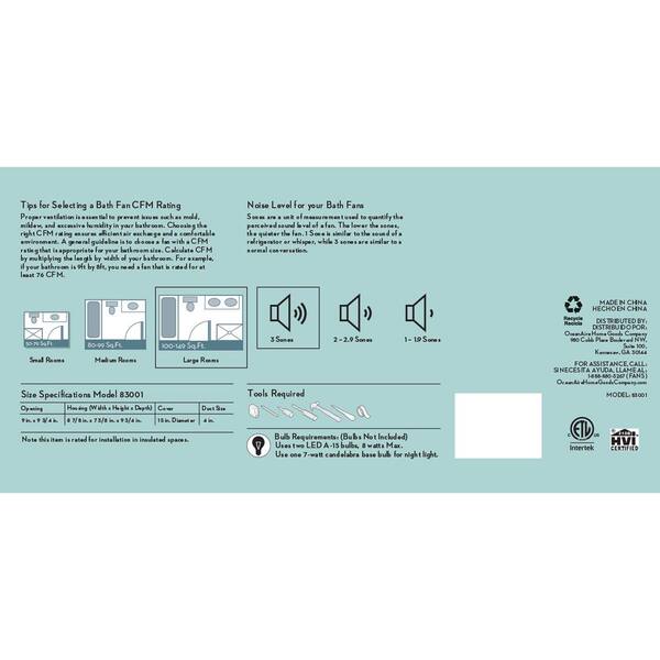 Hunter 83001 Ventilation Riazzi Bathroom Exhaust Fan With Light Brushed ...