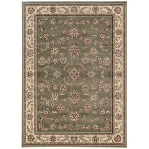 RADICI USA Como Ivory 3 ft. x 5 ft. Traditional Oriental Scroll Area ...