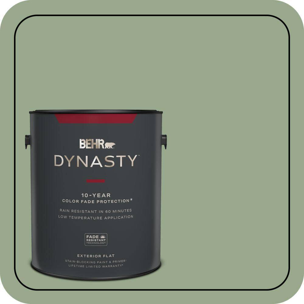 BEHR DYNASTY 1 gal. #PPU11-05 Pesto Green Flat Exterior Stain-Blocking ...
