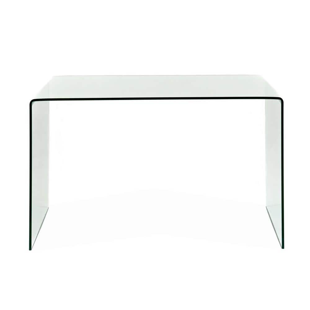 Noble House Javi Clear Tempered Glass Computer Desk 7664 - The Home Depot