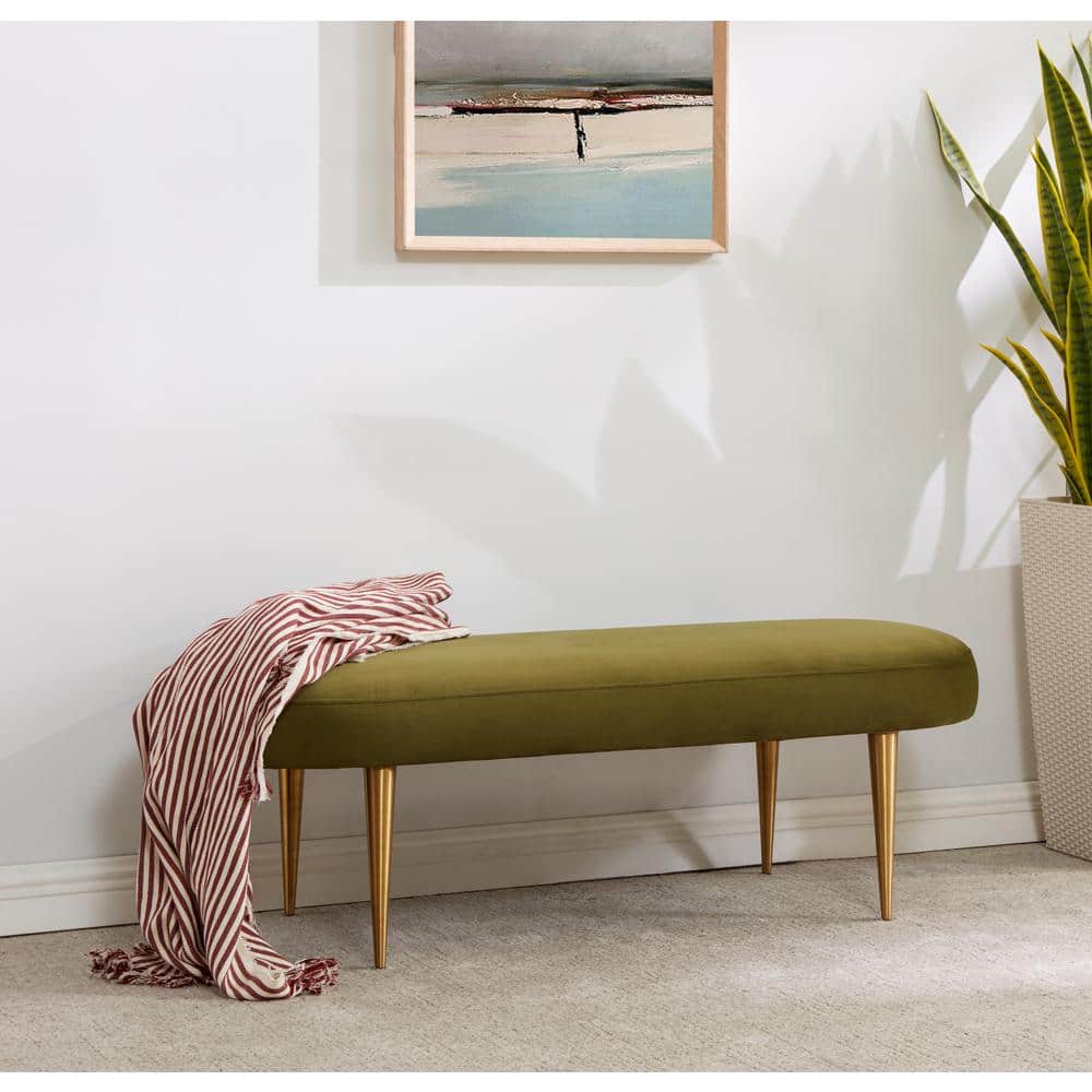 SAFAVIEH Corinne Olive Entryway Bench 48.43 in. SFV4704F - The Home Depot