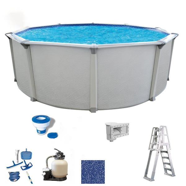 AQUARIAN Huntington 21 ft. Round 54 in. D Above Ground Hard Side Pool ...