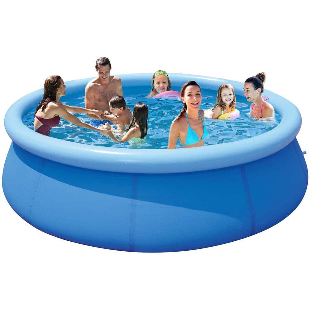 Alpulon 10 ft. Round 30 in. D Inflatable Above Ground Swimming Pool ...