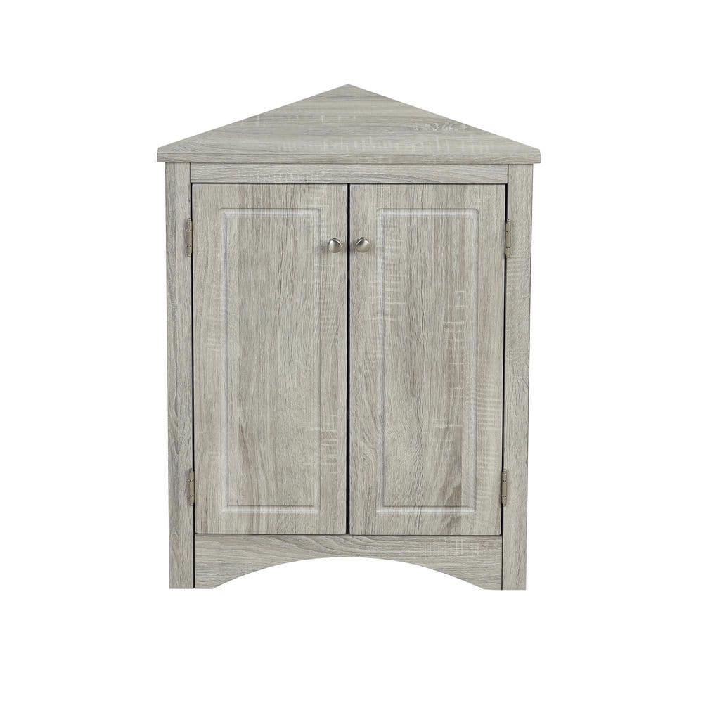 OLUMAT 17.2 in. W x 17.2 in. D x 31.5 in. H Beige Triangle Bathroom ...