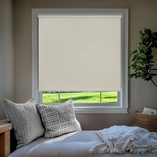 Reviews for Chicology Ivory Textured Cordless Blackout Privacy Vinyl ...