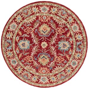 SAFAVIEH Blossom 8 ft. x 10 ft. Red/Green Border Ornate Area Rug ...