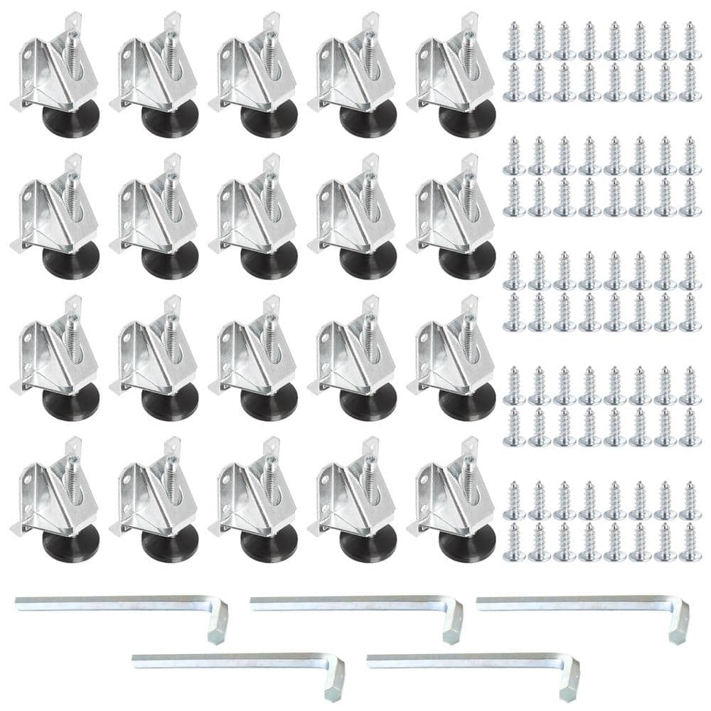 POWERTEC Adjustable Steel Leg Leveler Kit with Lock Nuts and Heavy-Duty ...