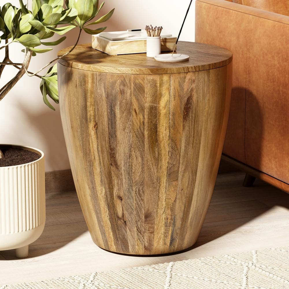 Poly and Bark Goa Side Table in Natural HD-LR-570-NAT - The Home Depot