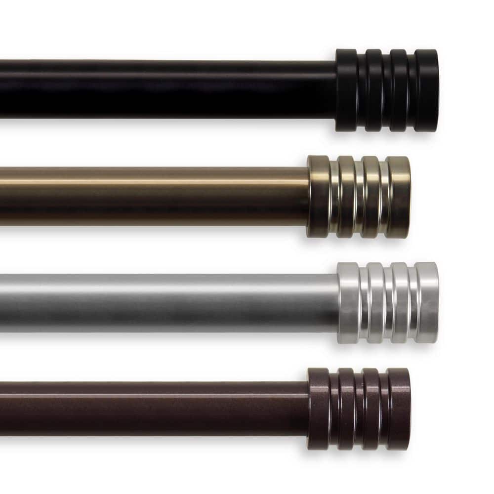 Rod Desyne 18 in. - 28 in. Cocoa Telescoping Single Curtain Rod Kit ...
