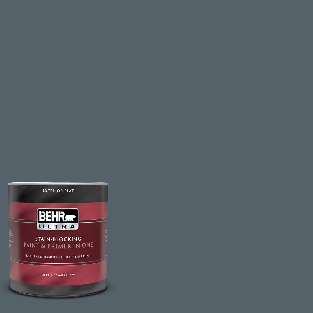 BEHR ULTRA 1 qt. #N490-6 Calligraphy Flat Exterior Paint and Primer in ... BEHR ULTRA 1 qt. #N490-6 Calligraphy Flat Exterior Paint and Primer in ...