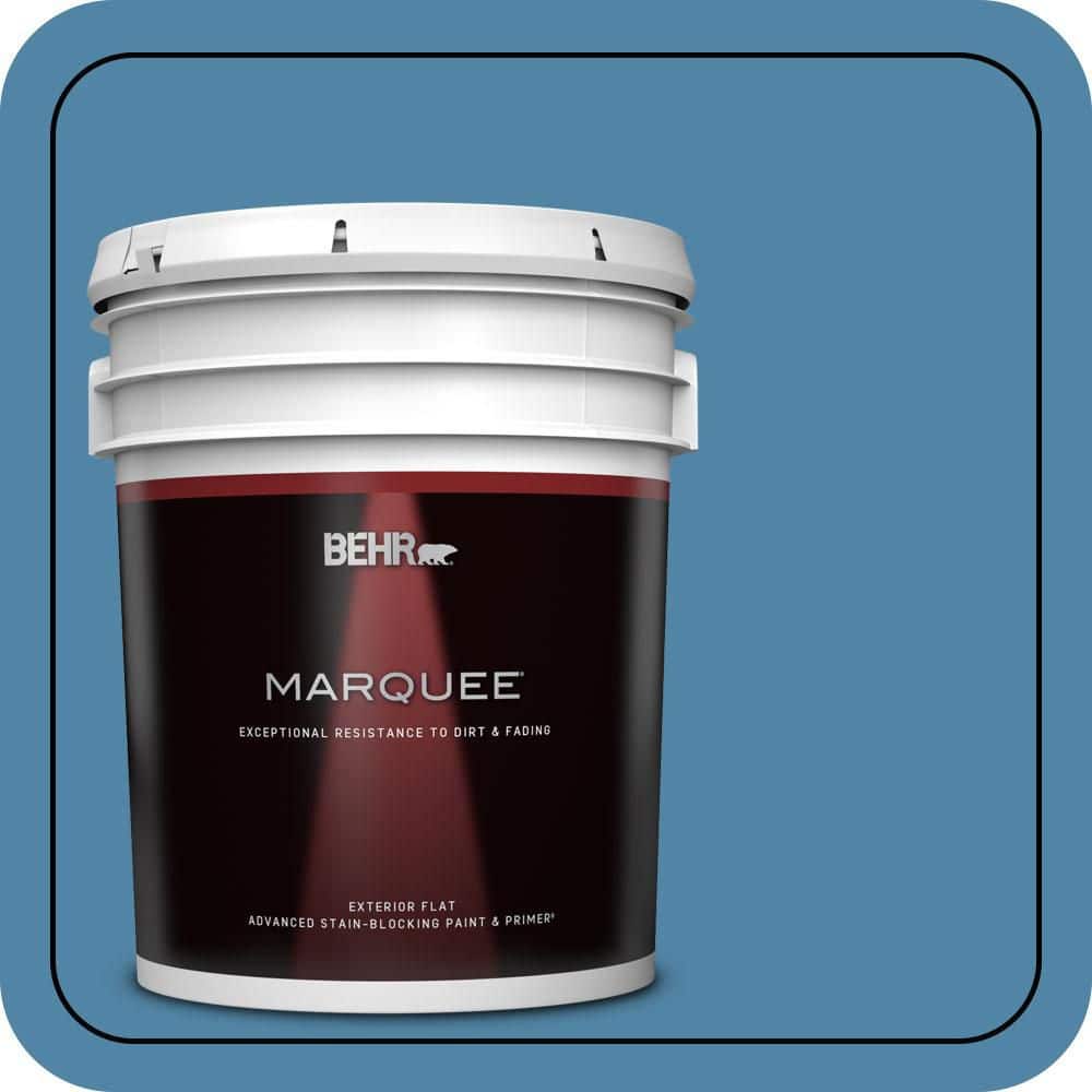 BEHR MARQUEE 5 gal. #M500-4 Hemisphere Flat Exterior Paint & Primer ...