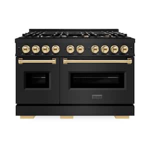 ZLINE Kitchen and Bath Autograph 48 in. Classic Double Oven Dual Fuel ...