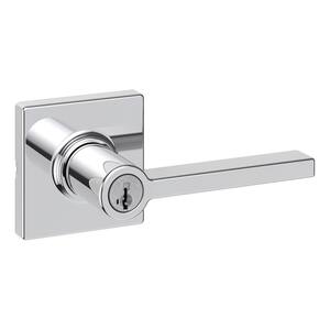 Kwikset Casey Matte Black Keyed Entry Door Handle Featuring SmartKey ...