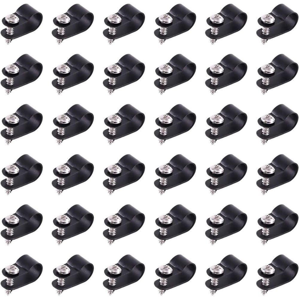 Yichuhaoxi Nylon R-Type Cable Clips Clamp Kit Screw Mount Cord Fastener ...