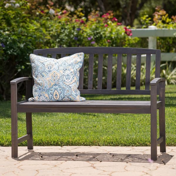 48.8 in. Wood Outdoor Bench, Gray H-57495.00ACAD - The Home Depot
