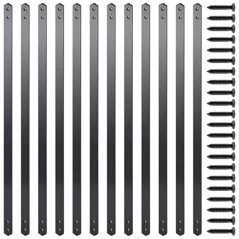 Afoxsos Flat Aluminum Deck Balusters 32.25 x 1 Black Metal Spindles for ...