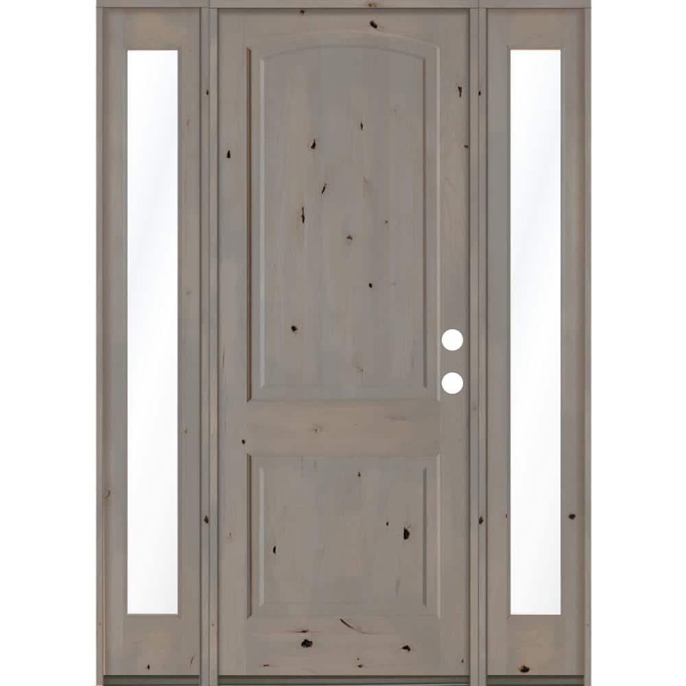 Krosswood Doors 58 in. x 96 in. Knotty Alder 2 Panel Left-Hand/Inswing ...