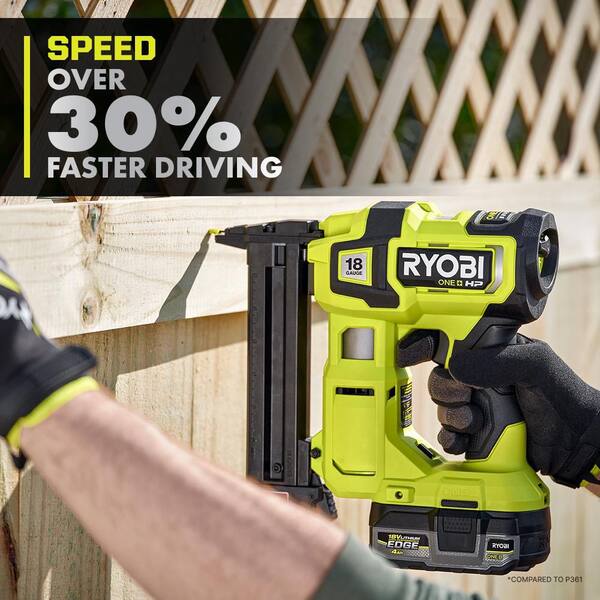 RYOBI ONE+ HP 18V Brushless Cordless 18-Gauge Narrow Crown Stapler ...