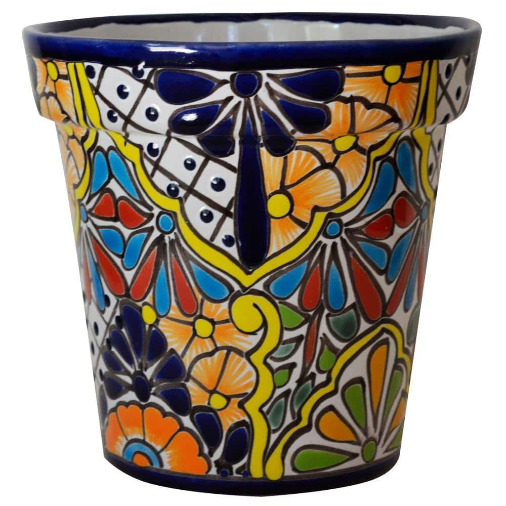 Ravenna Pottery Talavera 10 in. Round Ceramic Vase - B 5 RTV200-B 5 ...