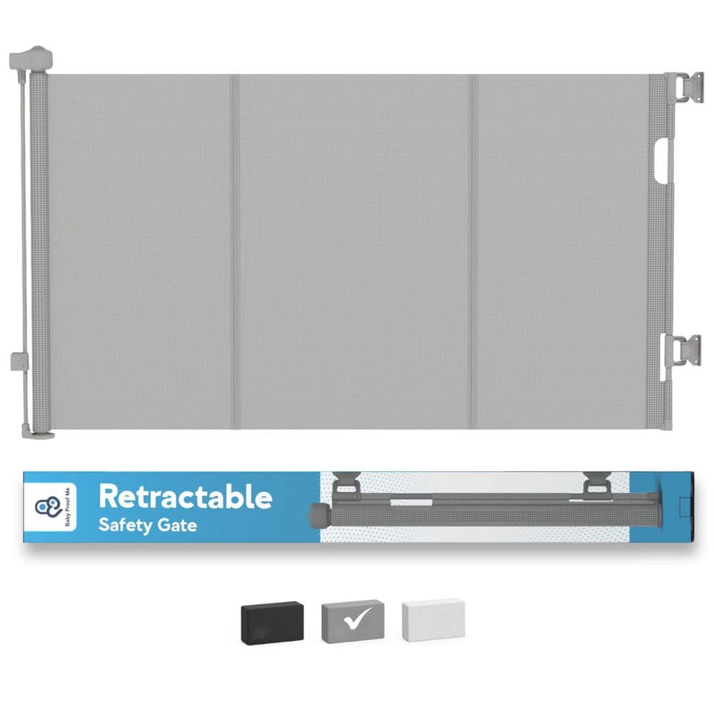 BABY PROOF ME Baby and Pet Retractable Safety Gate, Mesh 71 in. W x 34 ...