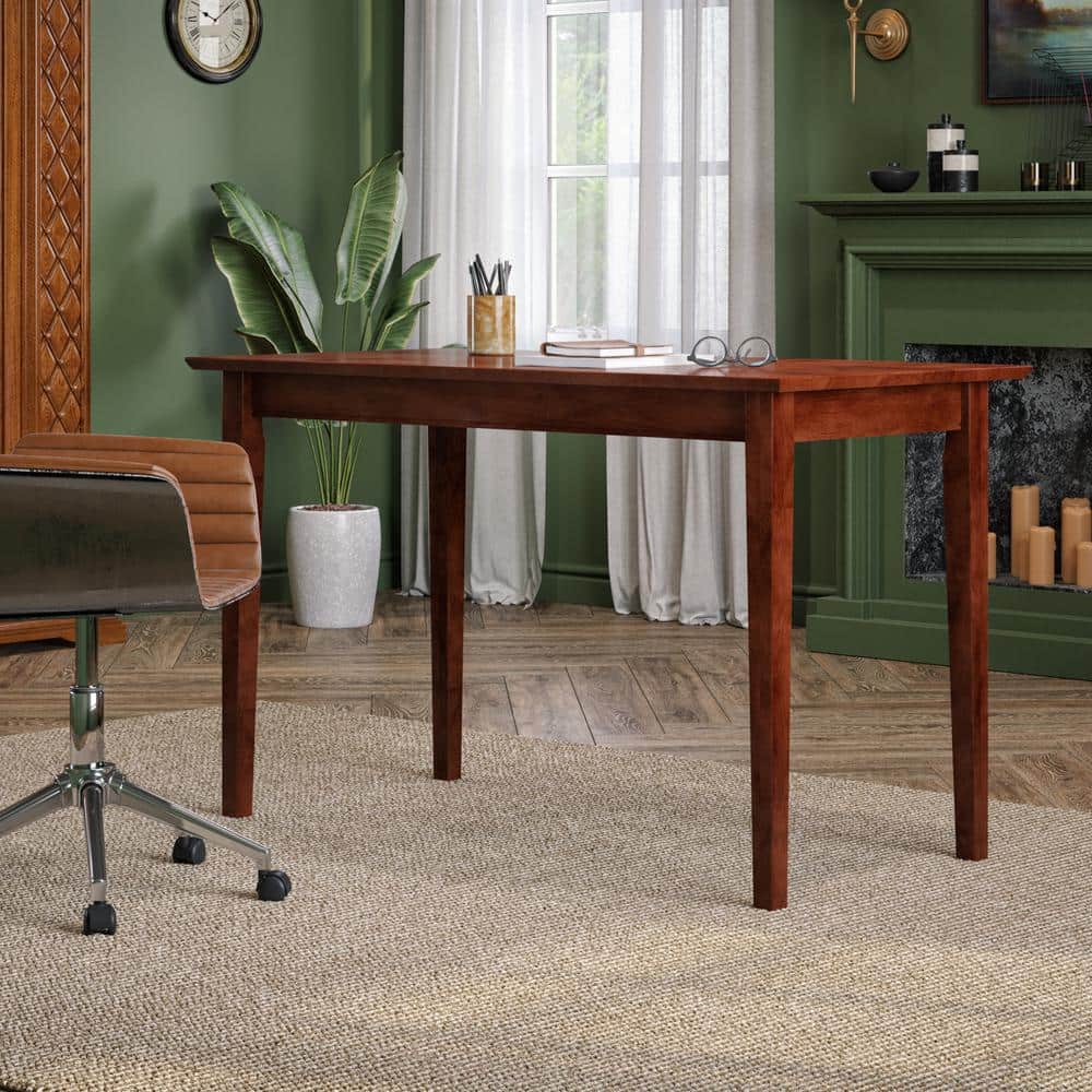 AFI Shaker Design 48 in. Width Walnut Solid Wood Home Office Writing ...