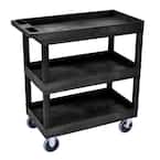 H Wilson E Series 18 in. W x 35 in. L 2-Tub Shelf Utility Cart, Black ...
