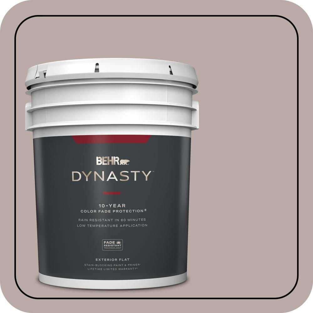 BEHR DYNASTY 5 gal. #730B-4 Winter Cocoa Flat Exterior Stain-Blocking ...