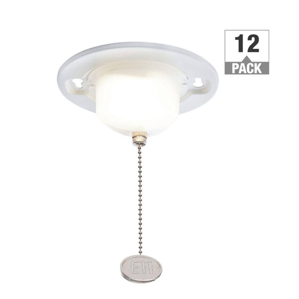 ETI LIGHTING 5 in. Closet Light with Pull Chain LED Flush Mount Light ...