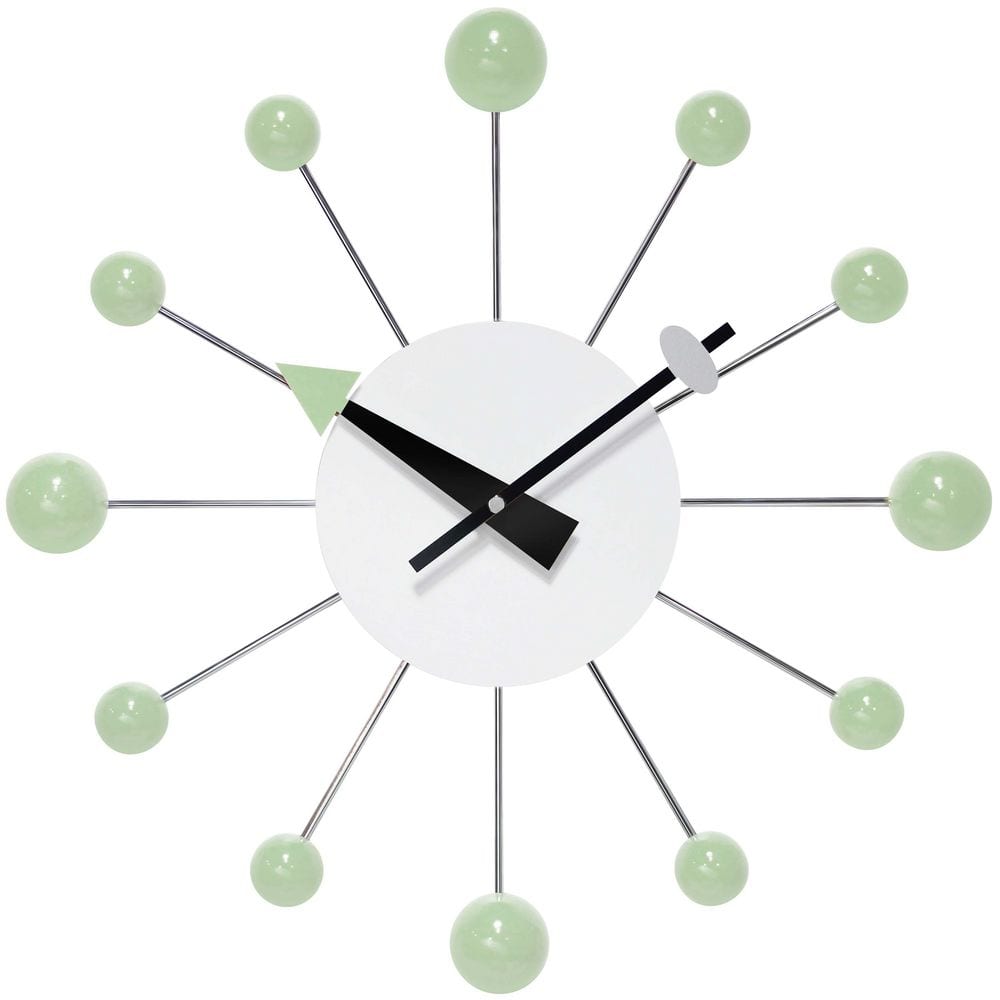 Infinity Instruments Orb Spoke Starburst Wall Clock, Mint Green, 15 in ...