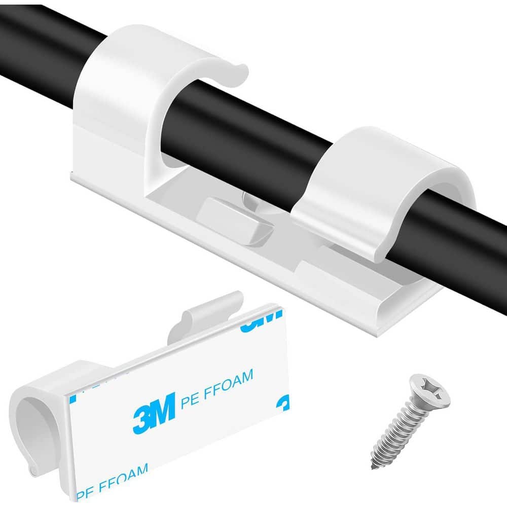 Yichuhaoxi 50-Piece Medium Self Adhesive Cable Clips Wire Organizer Cord Holder for Desk Car ...