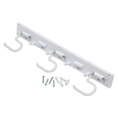 Everbilt 17 in. Wall-Mounted White Steel Spring Grip Clip Adjustable ...